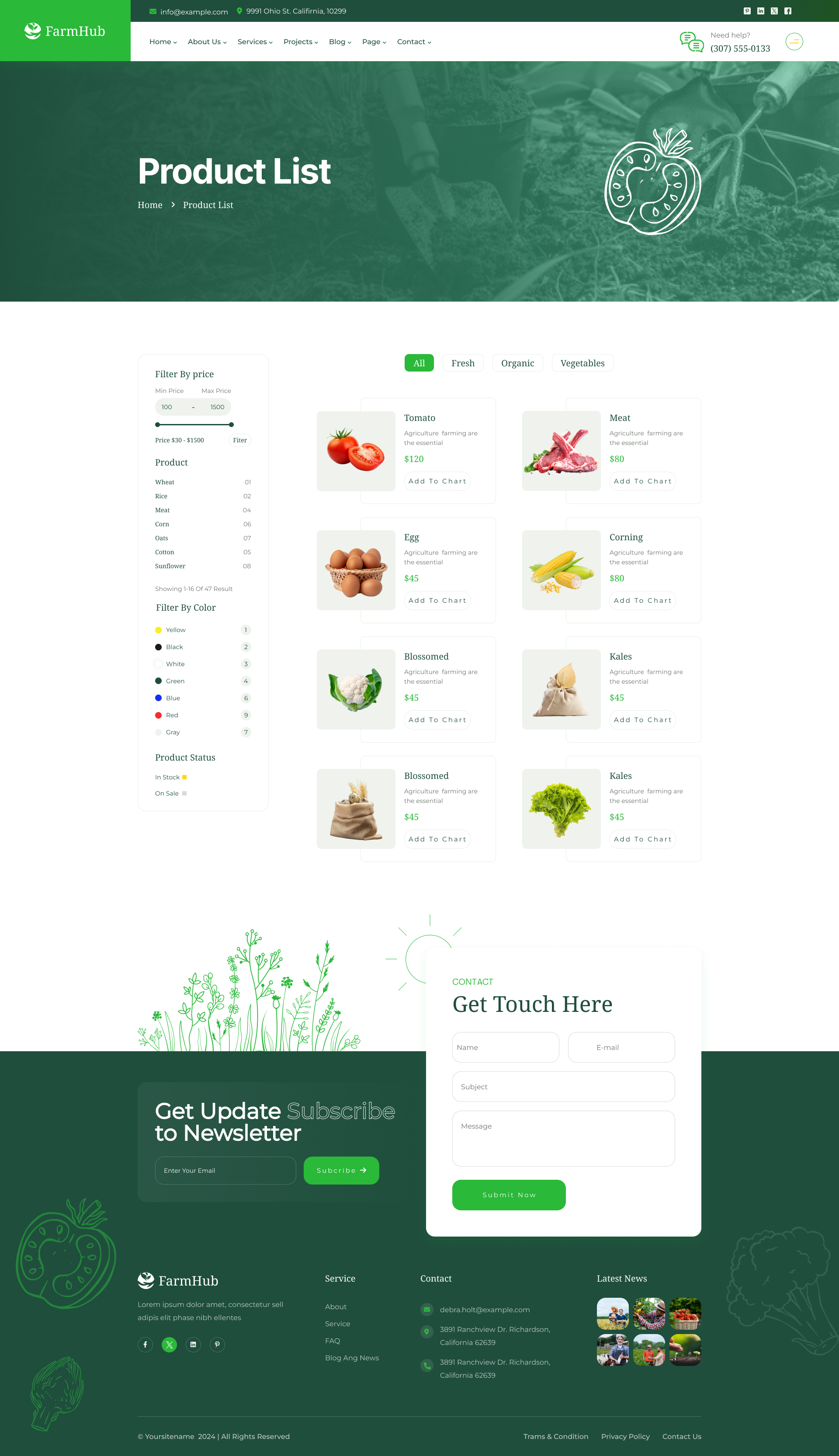 Farmhub - Agriculture and Organic Figma Template by Mugli | ThemeForest