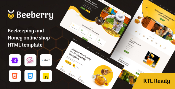 BeeBerry - Beekeeping and honey online shop HTML5 template by techsometimes