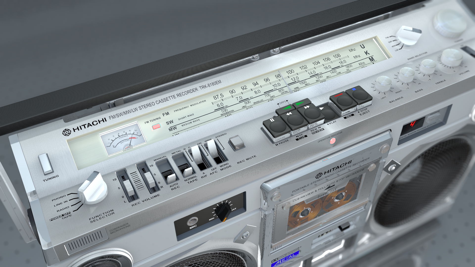 Realistic vintage Boombox Hitachi TRK 8180EM Guettoblaster (1979) by ...