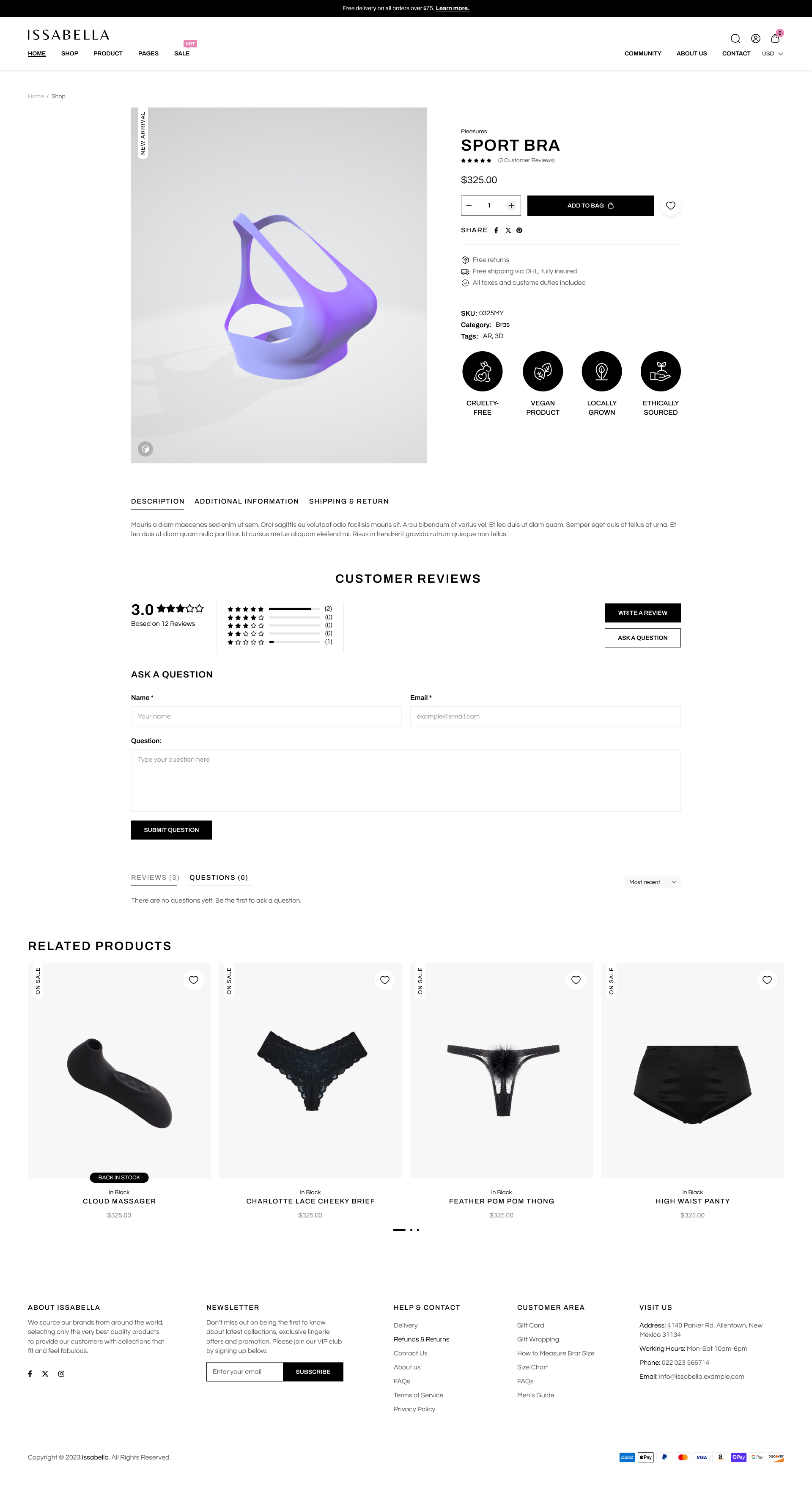 Issabella - Sexy Lingerie & Adult Toy Shop Figma Template by jwsthemes
