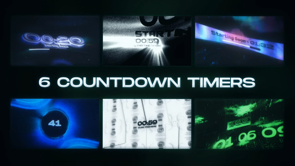 6 Countdown Timer | Stream Background Pack, After Effects Project Files