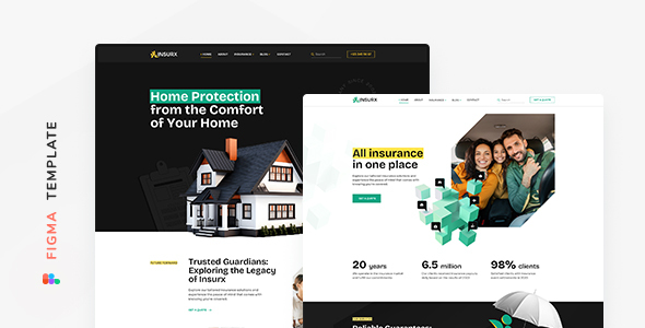 Insurx – Insurance Agency Template for Figma by merkulove | ThemeForest