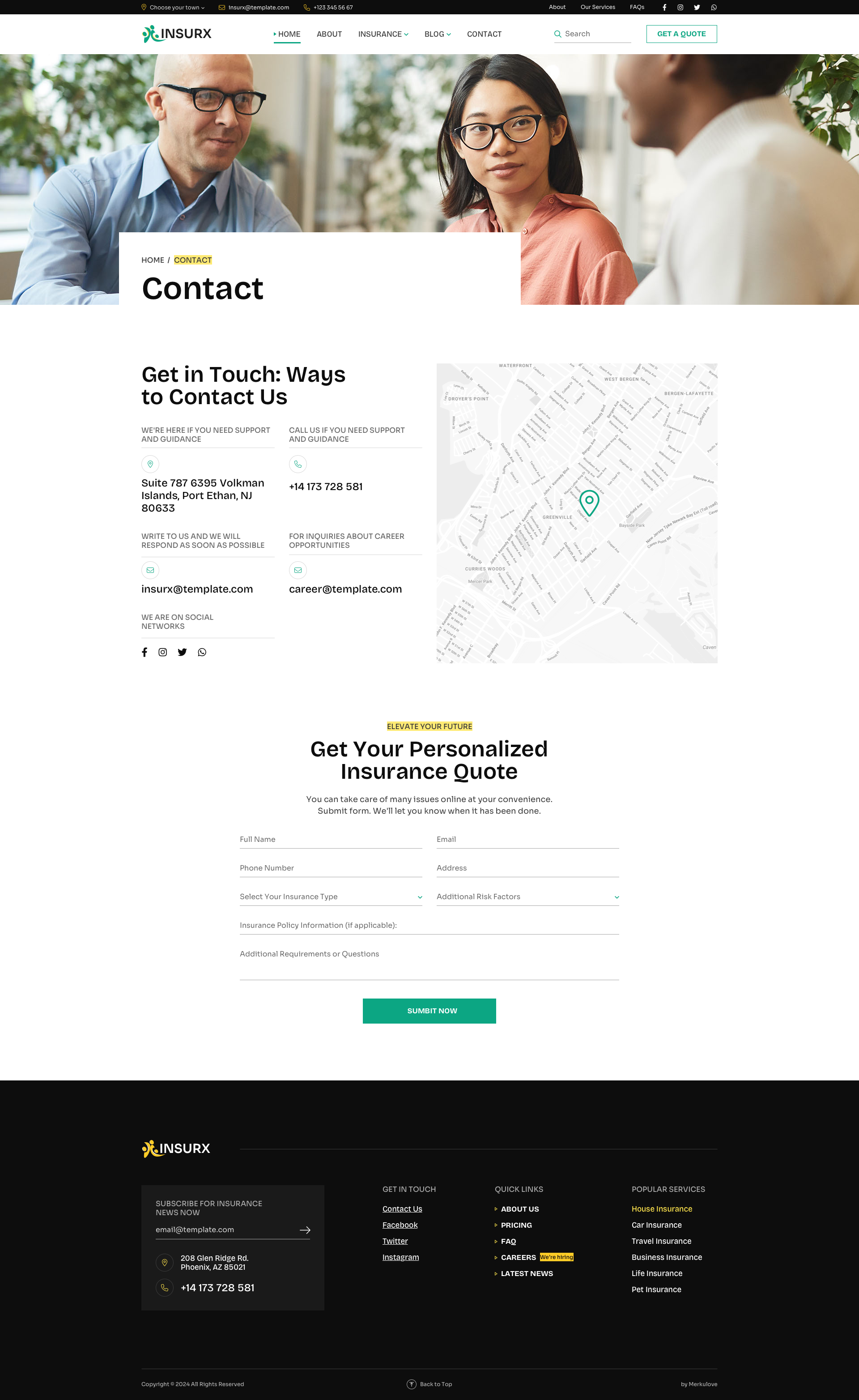 Insurx – Insurance Agency Template for Figma by merkulove | ThemeForest