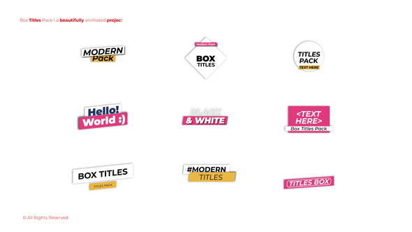 Box Titles | After Effects, After Effects Project Files | VideoHive