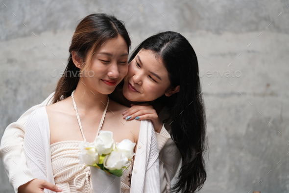 LGBT Lesbian couple love moments happiness concept Stock Photo by ...