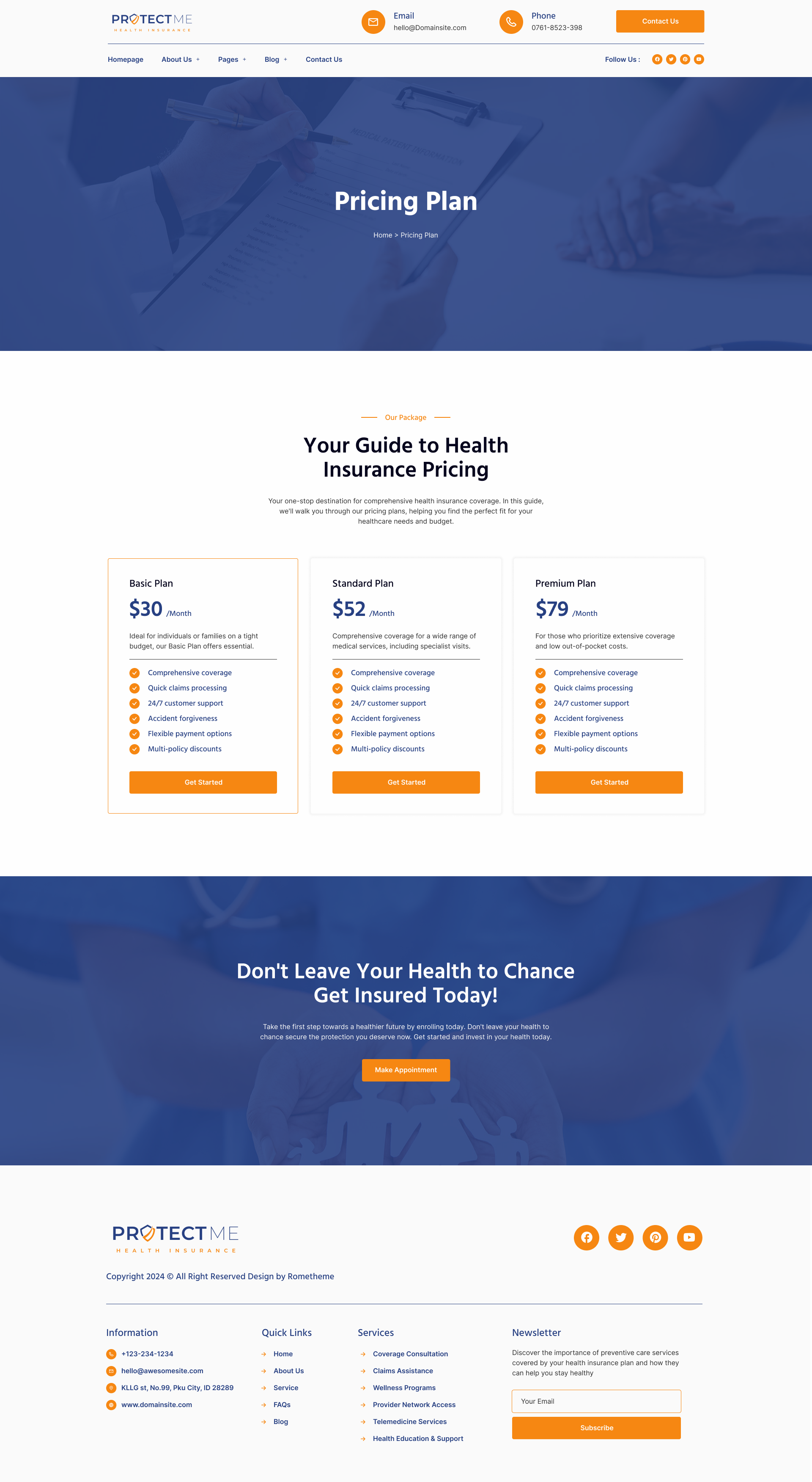 Protectme - Health Insurance Figma Template by Rometheme | ThemeForest