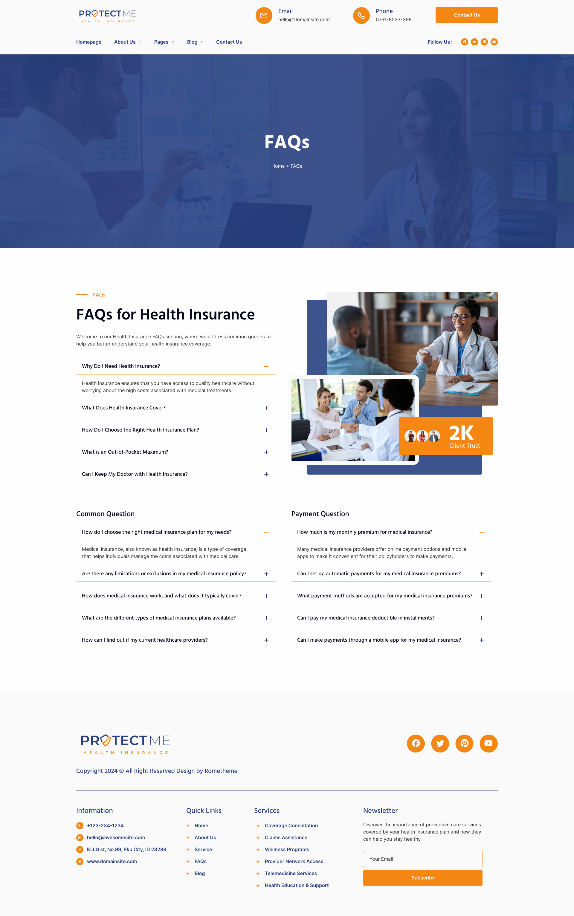 Protectme - Health Insurance Figma Template by Rometheme | ThemeForest