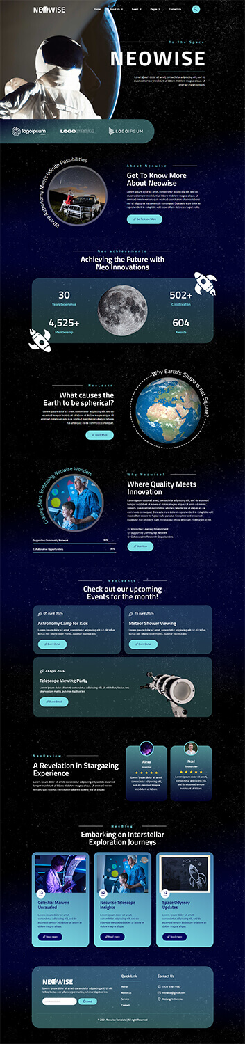 Neowise - Astronomy Elementor Template Kit by Kitpro | ThemeForest