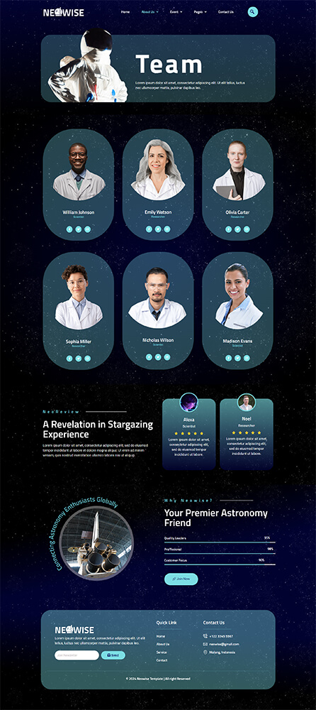 Neowise - Astronomy Elementor Template Kit by Kitpro | ThemeForest