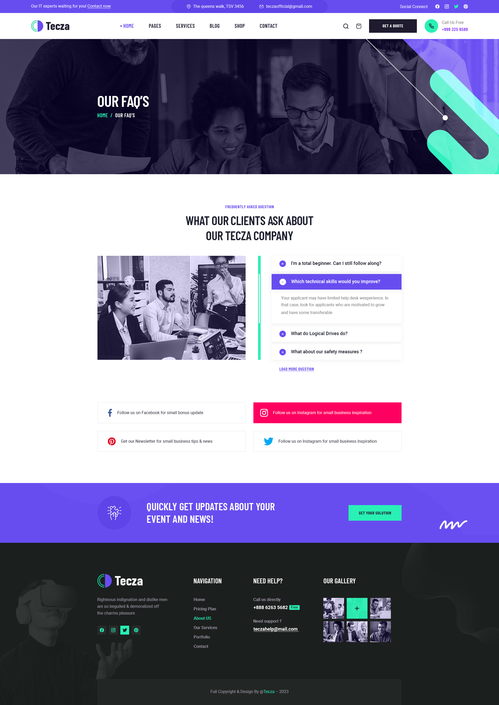 Tecza - IT Solutions & Technology PSD Template by AQLOVA | ThemeForest