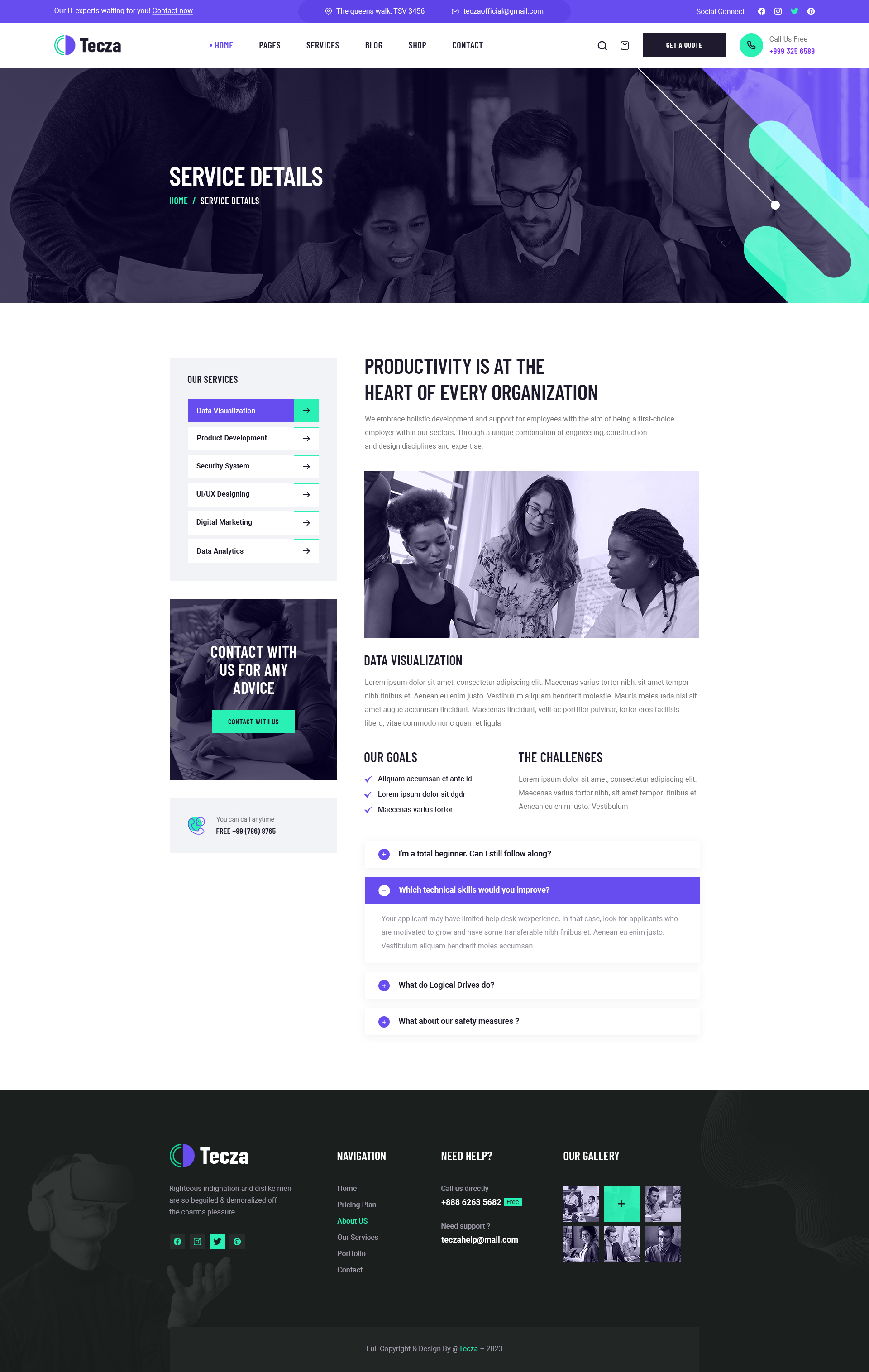 Tecza - IT Solutions & Technology PSD Template by AQLOVA | ThemeForest