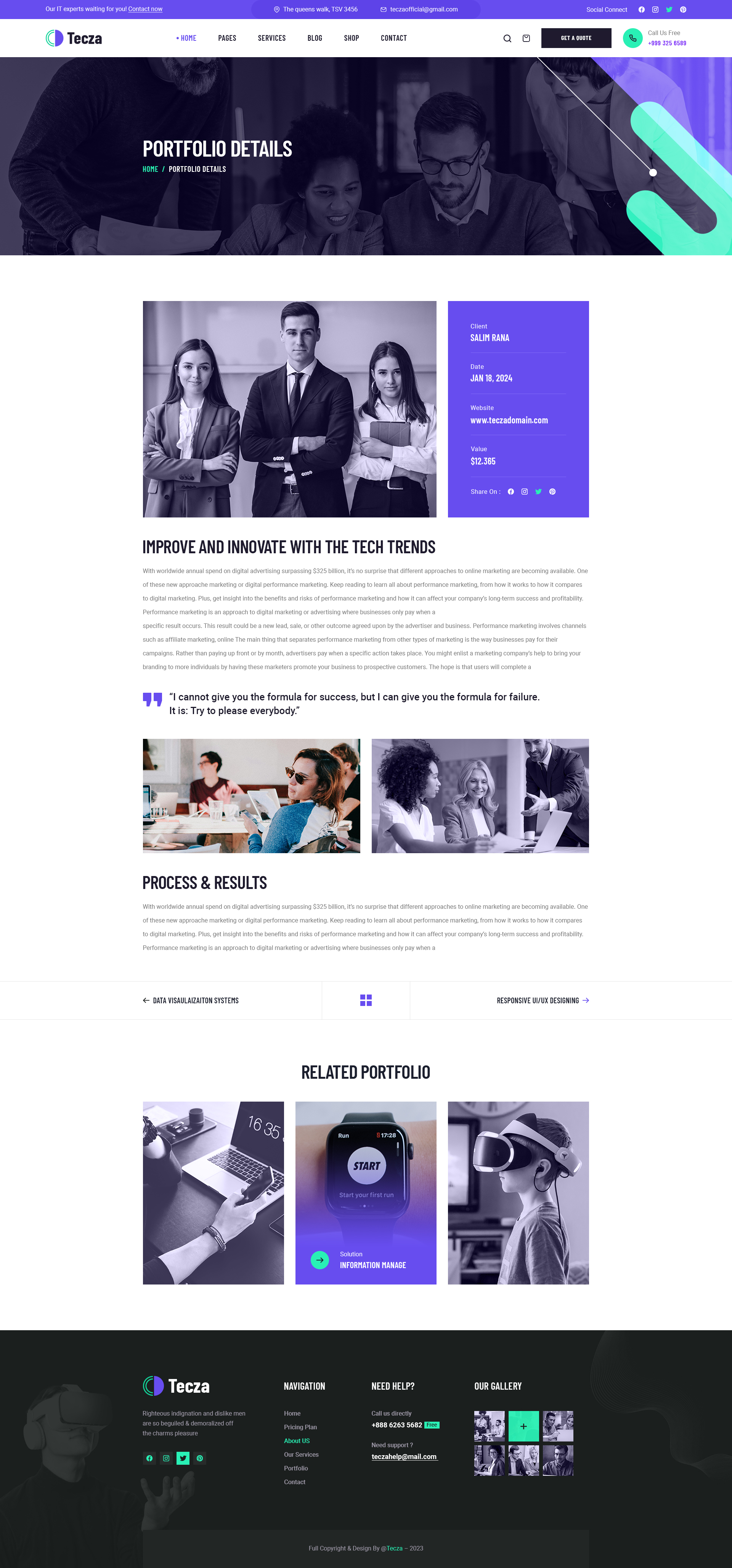 Tecza - IT Solutions & Technology PSD Template by HixStudio | ThemeForest