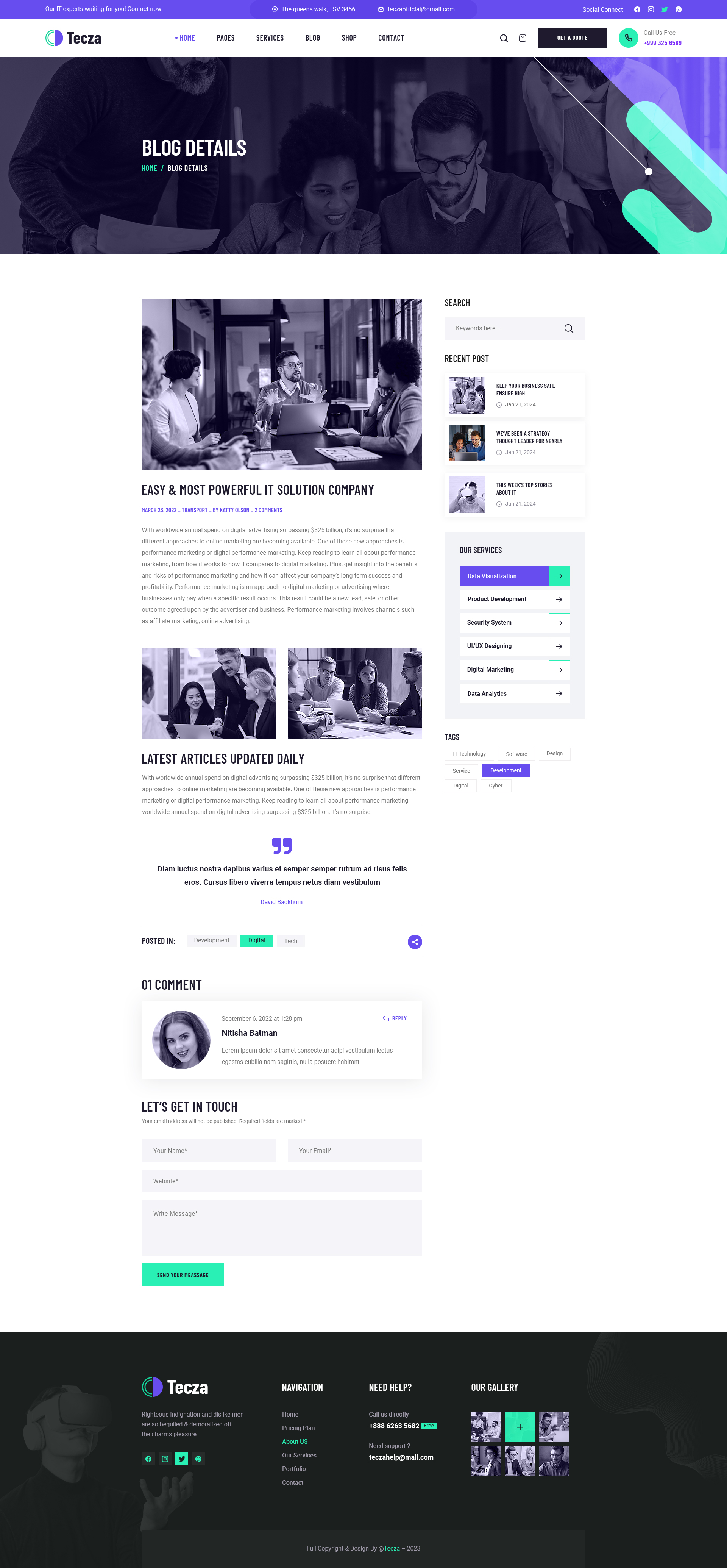 Tecza - IT Solutions & Technology PSD Template by AQLOVA | ThemeForest