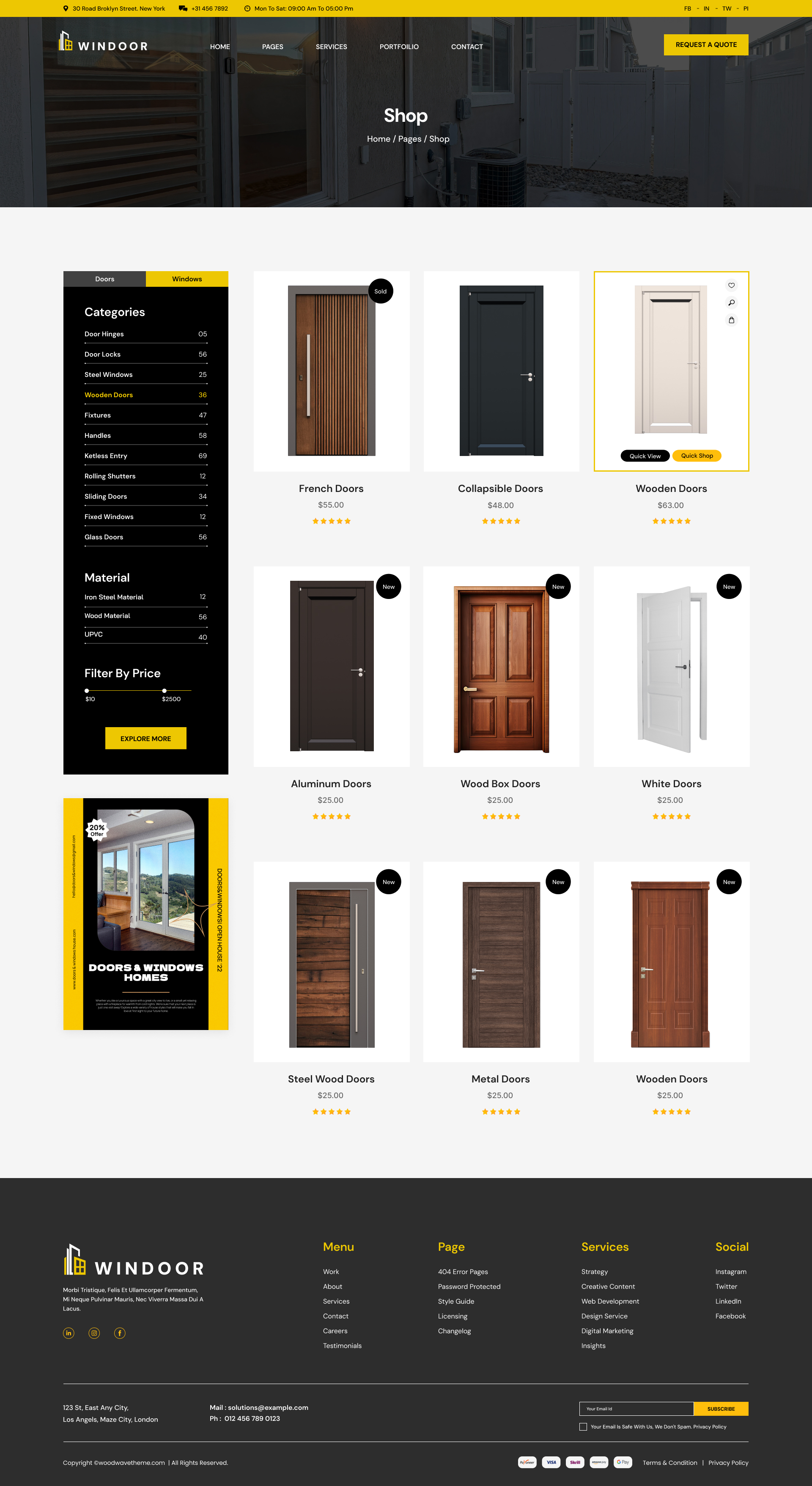 Windoor - Home Maintenance, Doors and Windows Services Figma Template by BuddhaThemes