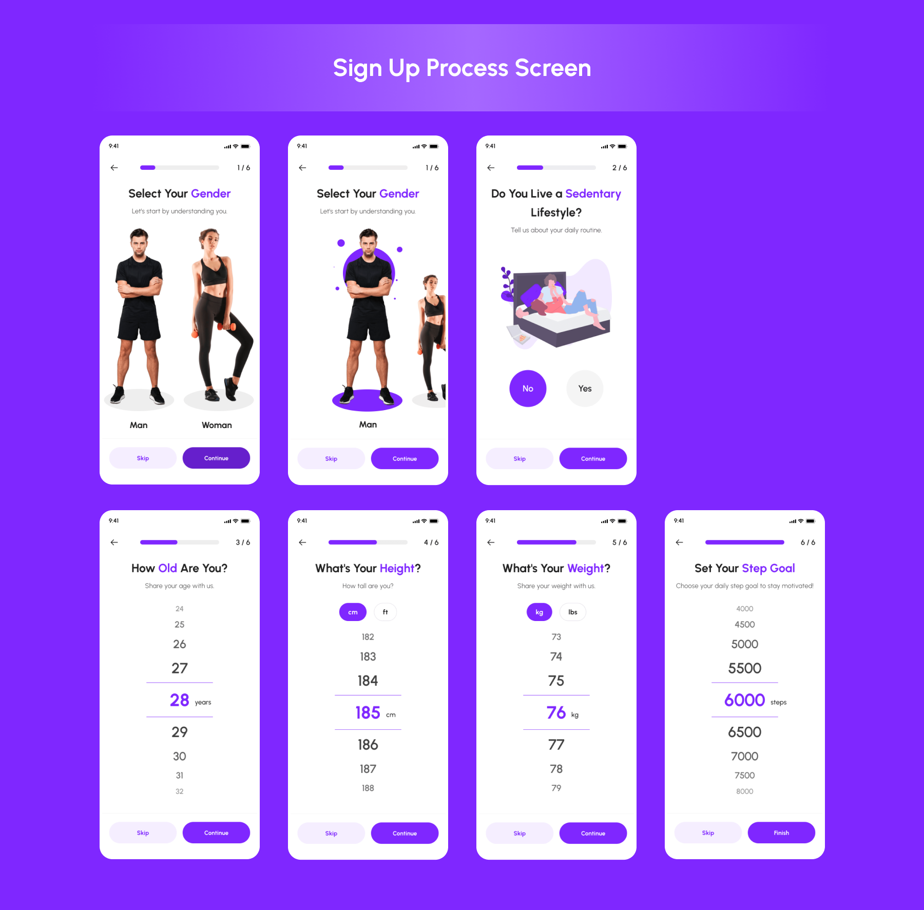 TrackStep - Step Counter | Tracker App | Flutter iOS/Android App Template by UnikAppsLight