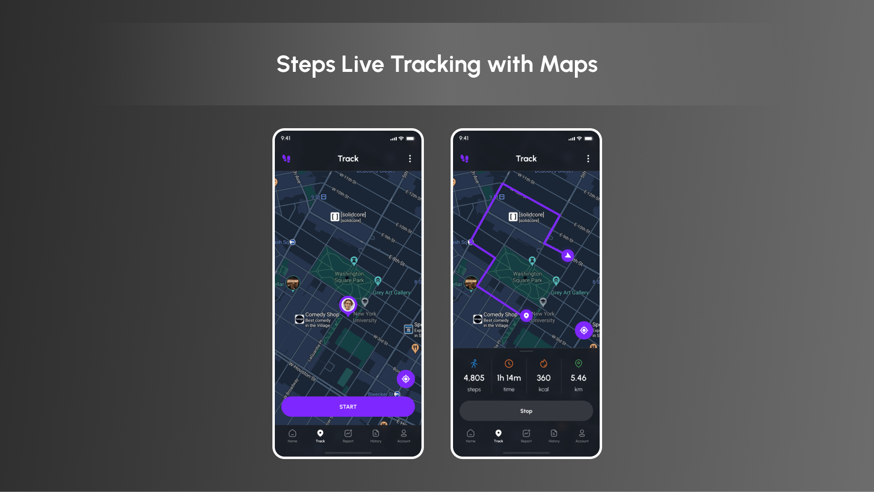 TrackStep - Step Counter | Tracker App | Flutter iOS/Android App Template by UnikAppsLight