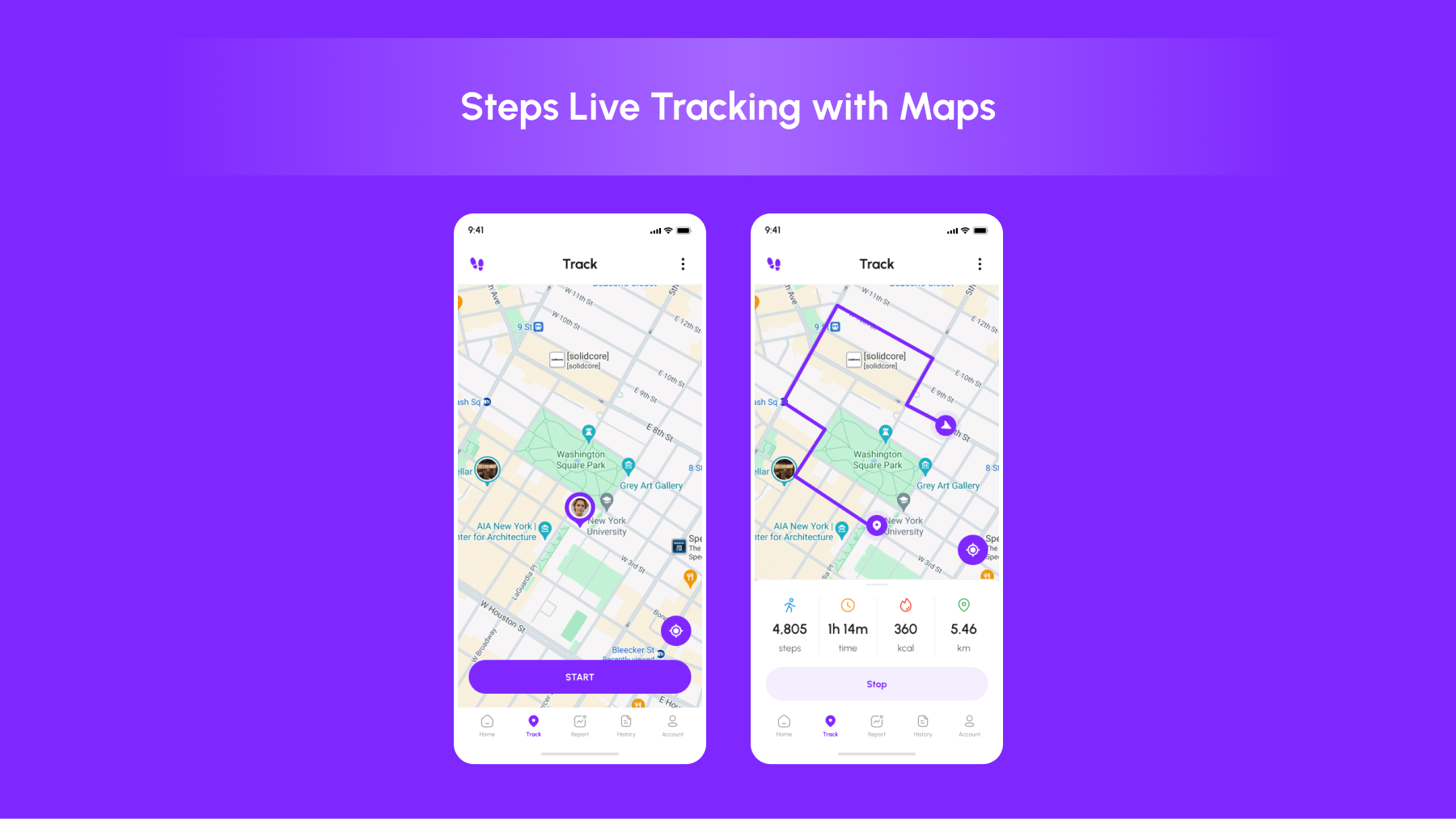 TrackStep - Step Counter | Tracker App | Flutter iOS/Android App Template by UnikAppsLight