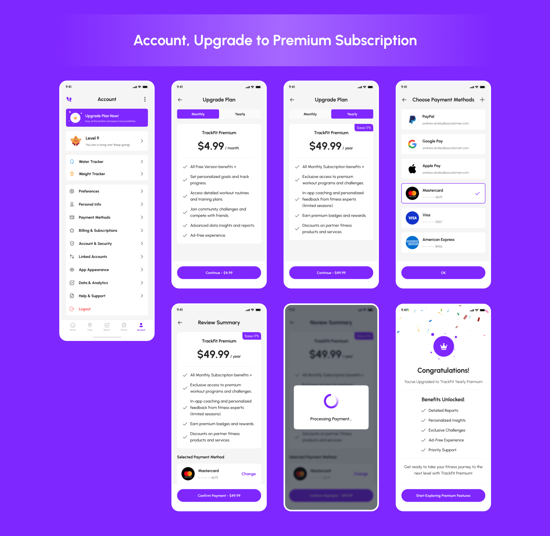 TrackStep - Step Counter | Tracker App | Flutter iOS/Android App Template by UnikAppsLight