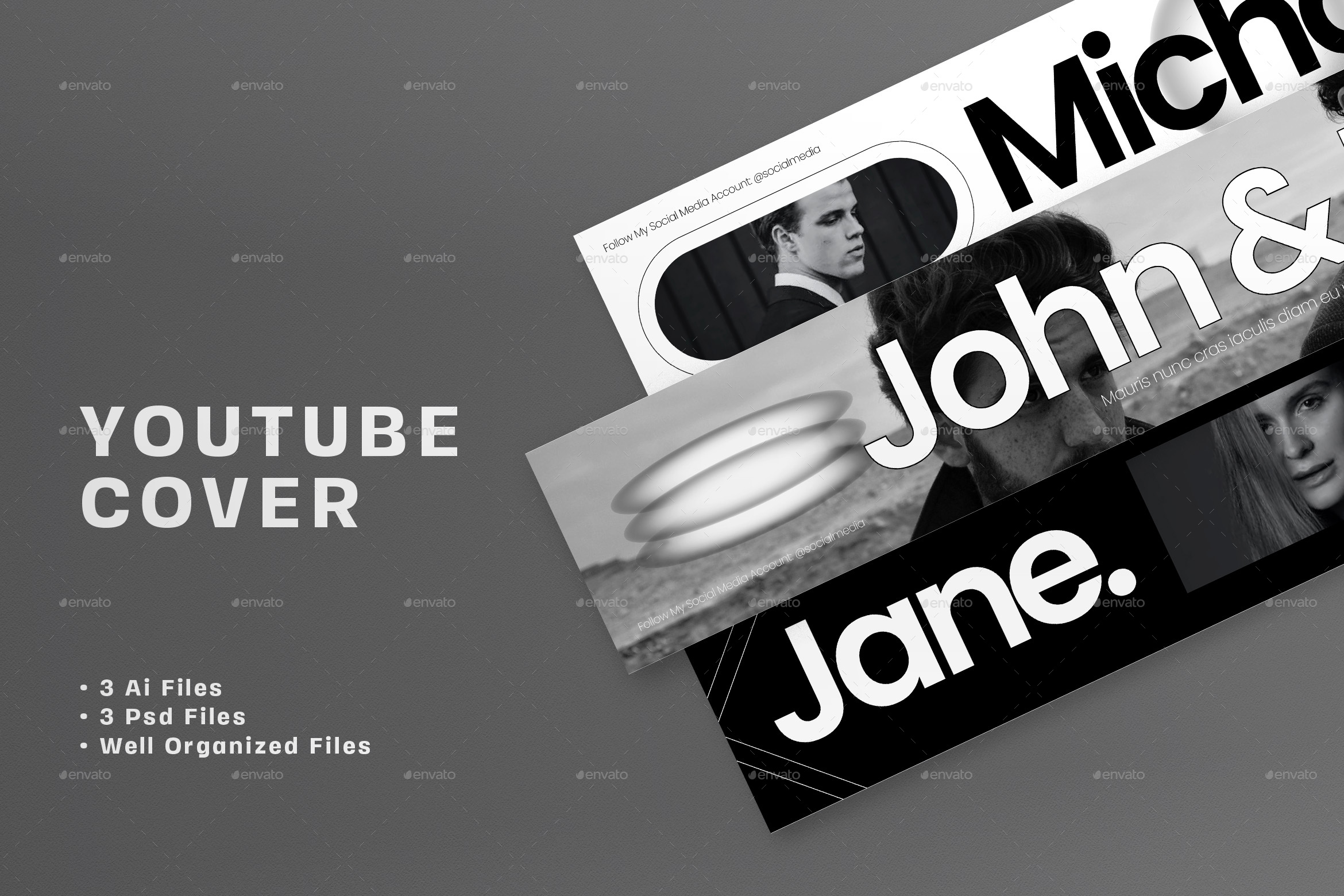 Gray Abstract Business YouTube Cover, Web Elements | GraphicRiver