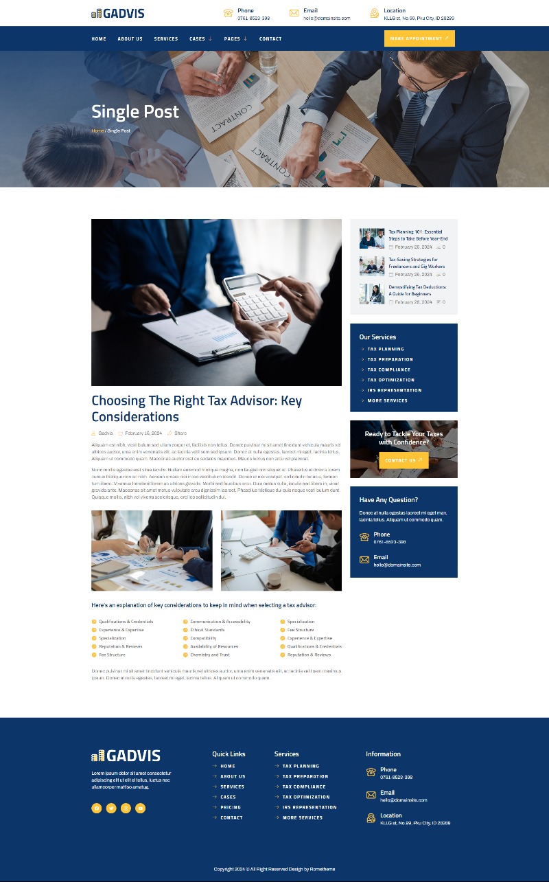 Gadvis - Tax Advisor & Financial Consulting Elementor Template Kit by ...
