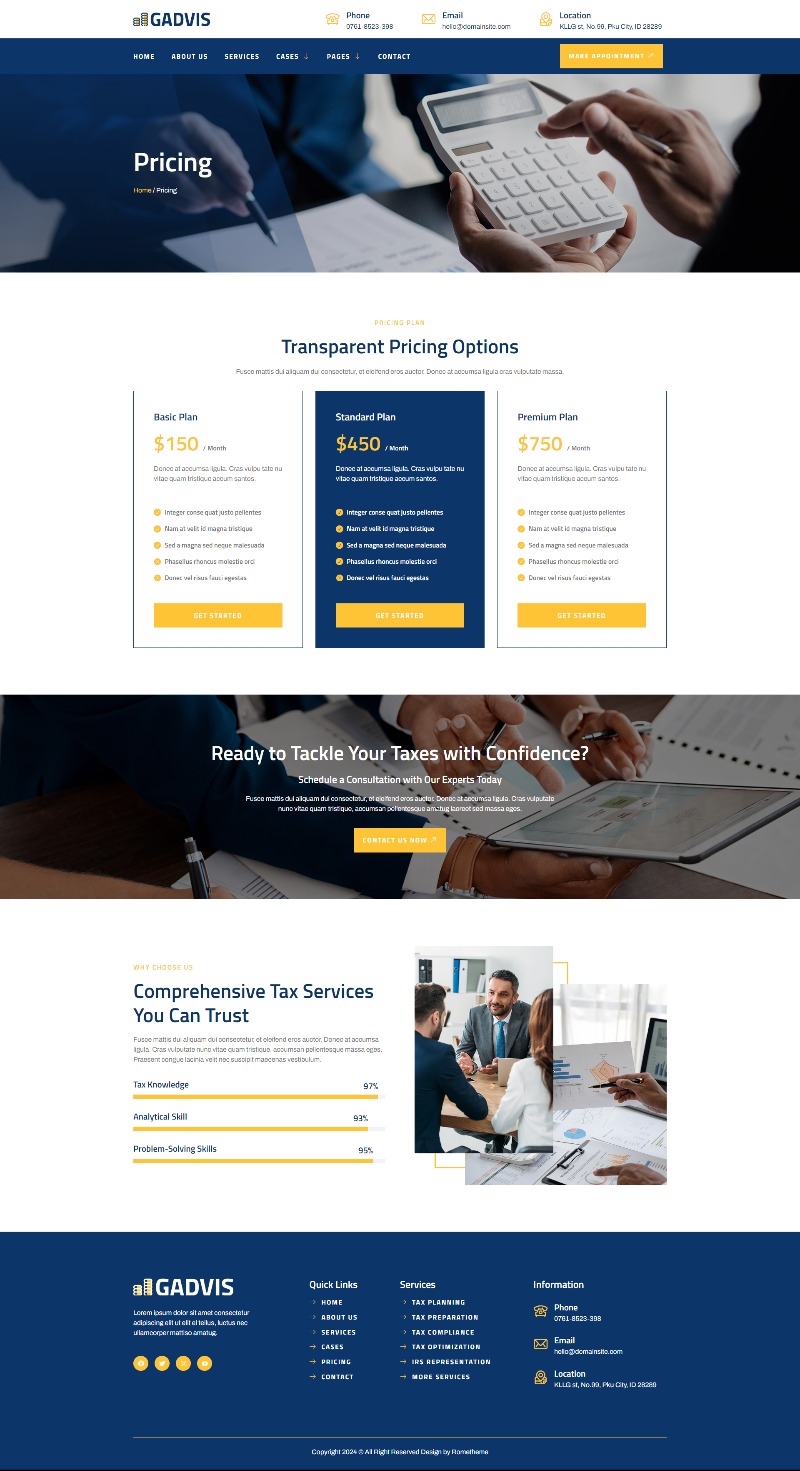 Gadvis - Tax Advisor & Financial Consulting Elementor Template Kit by ...