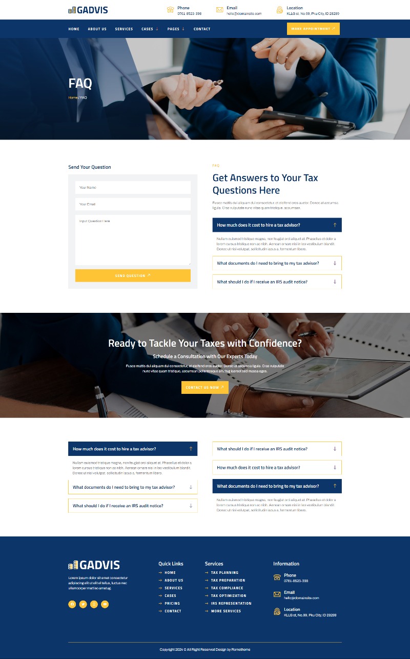 Gadvis - Tax Advisor & Financial Consulting Elementor Template Kit by ...