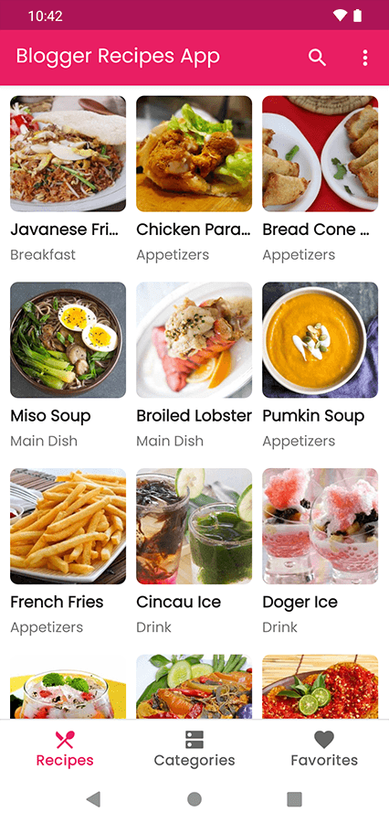 Blogger Recipes App - Blogger API v3 by solodroid | CodeCanyon