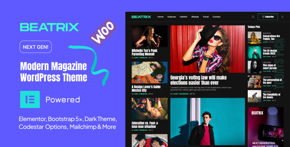 Beatrix - Modern Magazine WordPress Theme by Gossip-Themes | ThemeForest