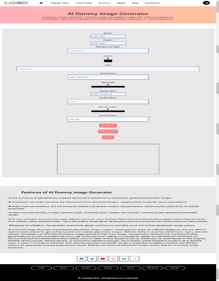 Dummy Image Generator Blogger Theme - Tool For Blogger by codeumabi
