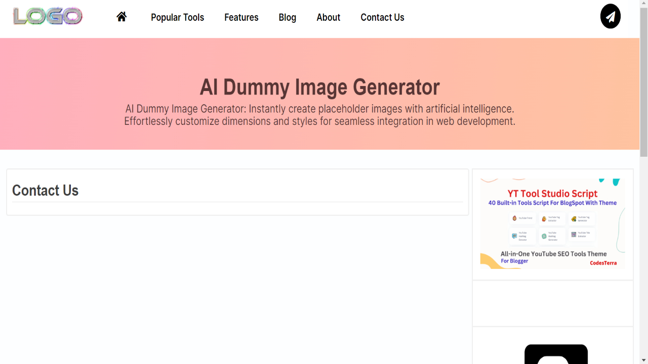 Dummy Image Generator Blogger Theme - Tool For Blogger by codeumabi