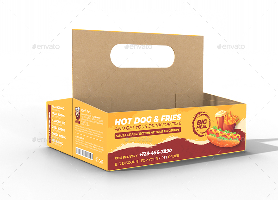 Sausage Meal Box Template for Packaging, Print Templates | GraphicRiver