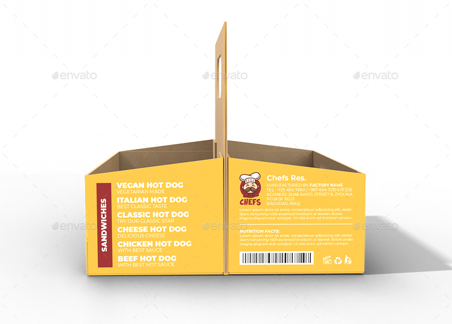Sausage Meal Box Template for Packaging, Print Templates | GraphicRiver