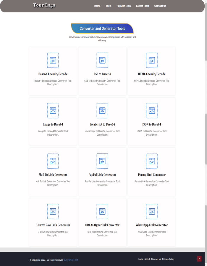 Converter and Generator Tools Theme+Tool For Blogger by ishalrb5 ...