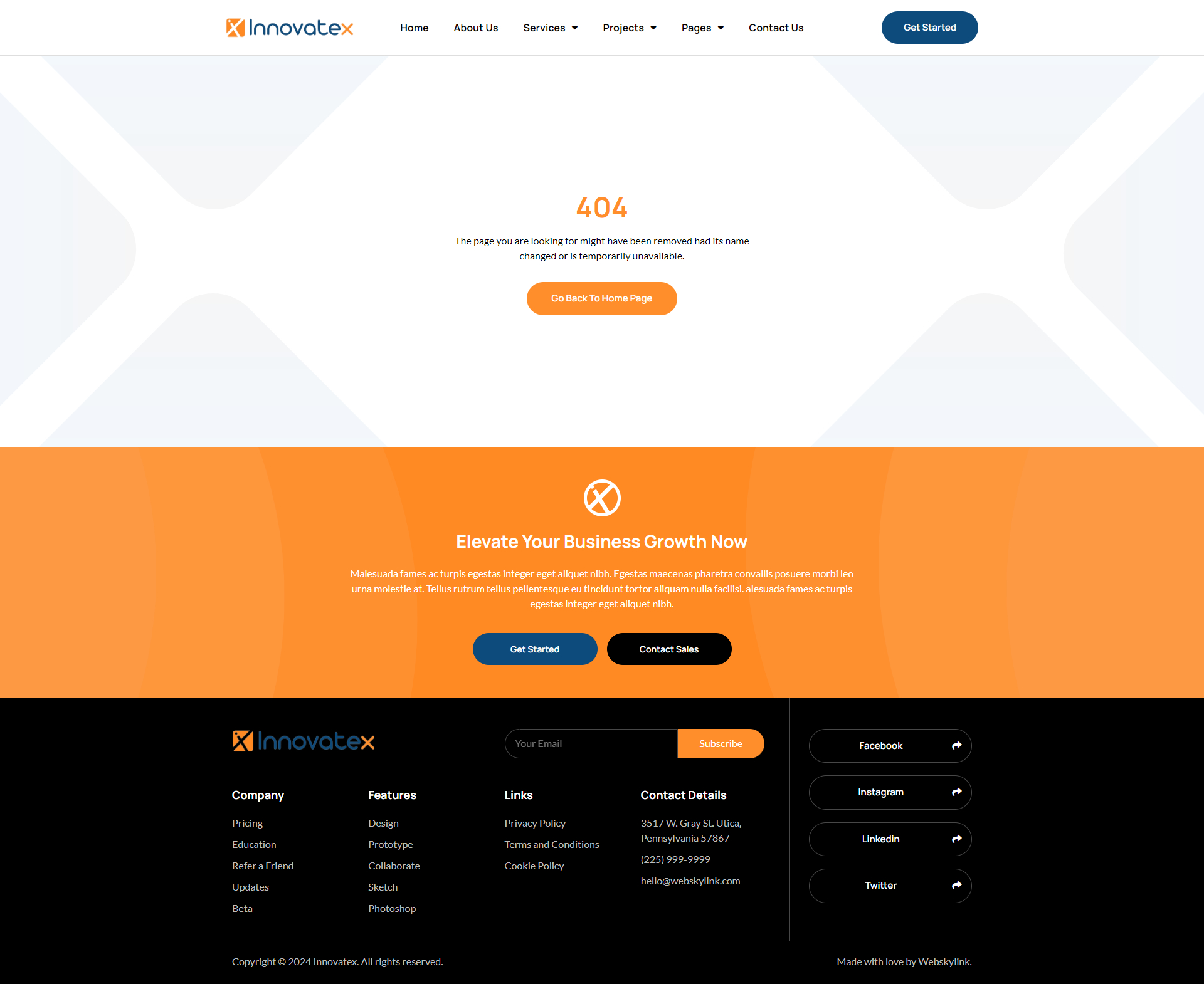 Innovatex - Business & IT Agency Elementor Pro Template kit by webskylink