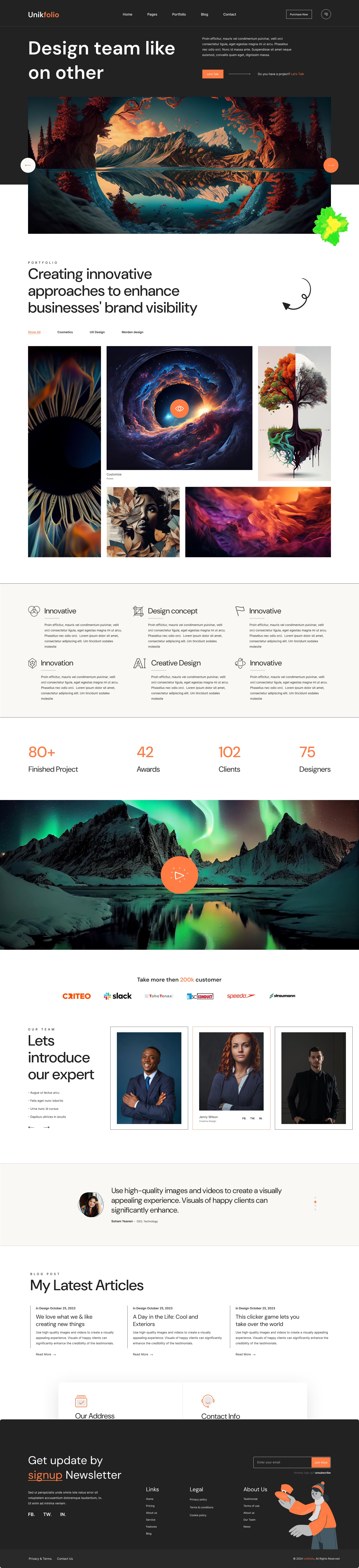 UnikFolio - Creative Portfolio Agency Figma Template by valorwide ...