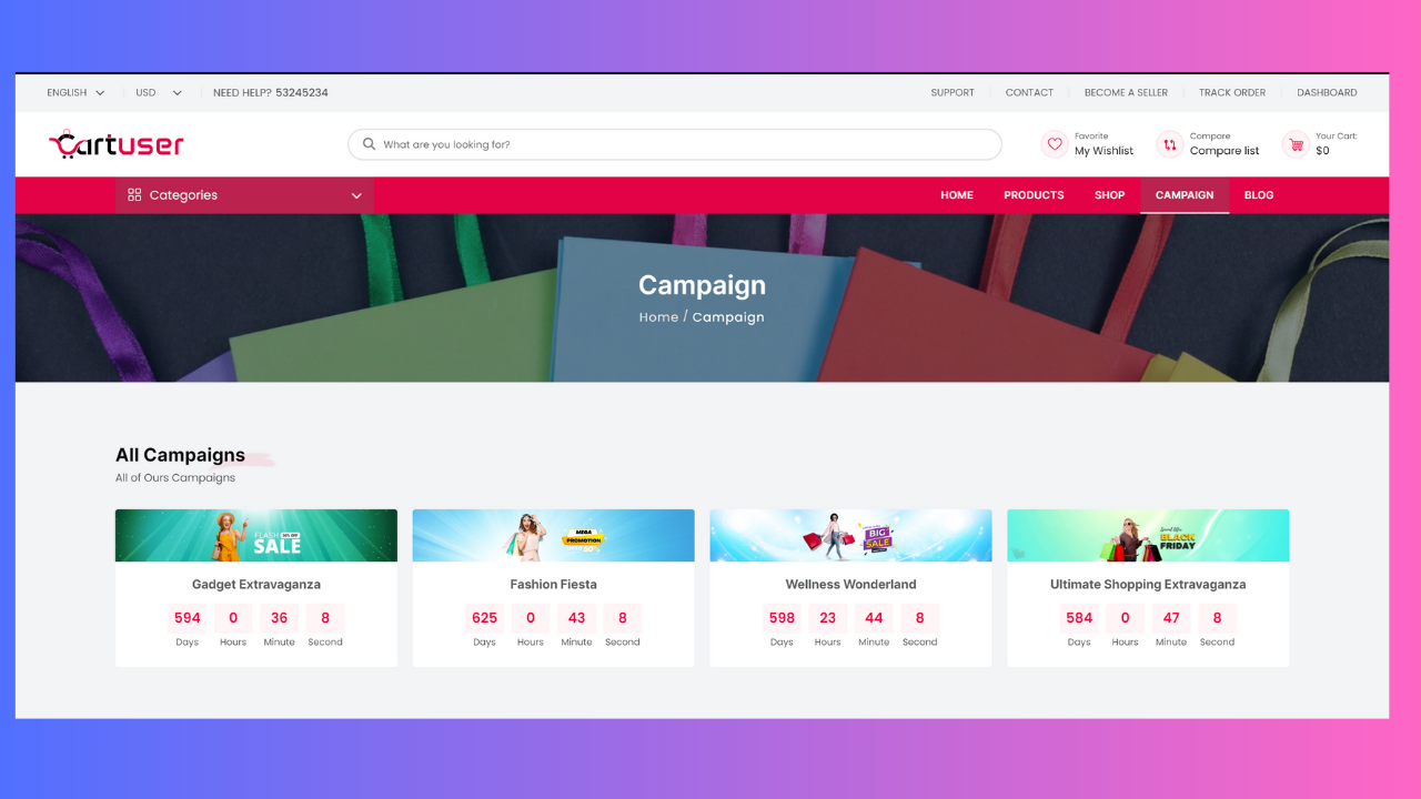 CartUser Multi-Vendor E-commerce - Complete eCommerce Mobile App, Web, Admin and Seller Panel by ...