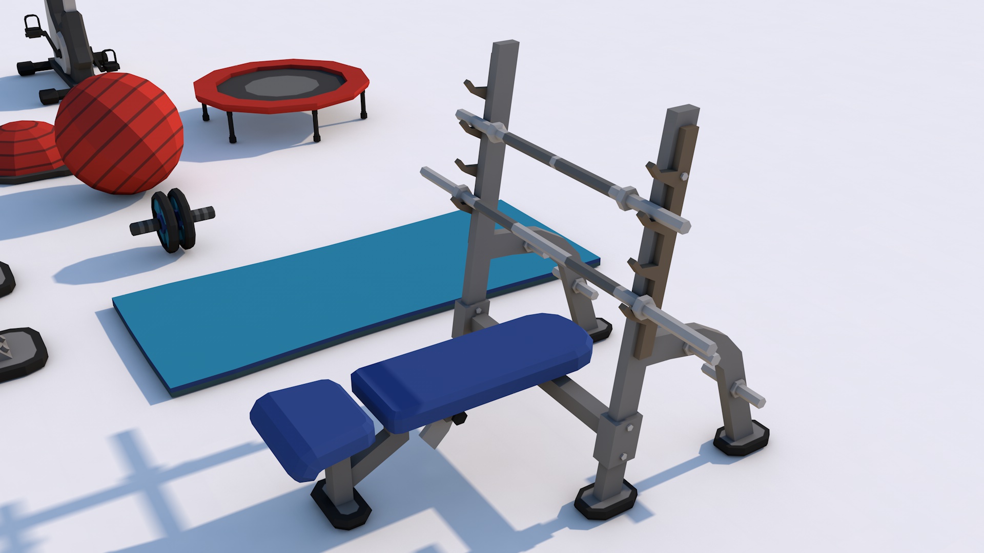 Poly Gym Equipments Pack Collection by multimedia4d | 3DOcean