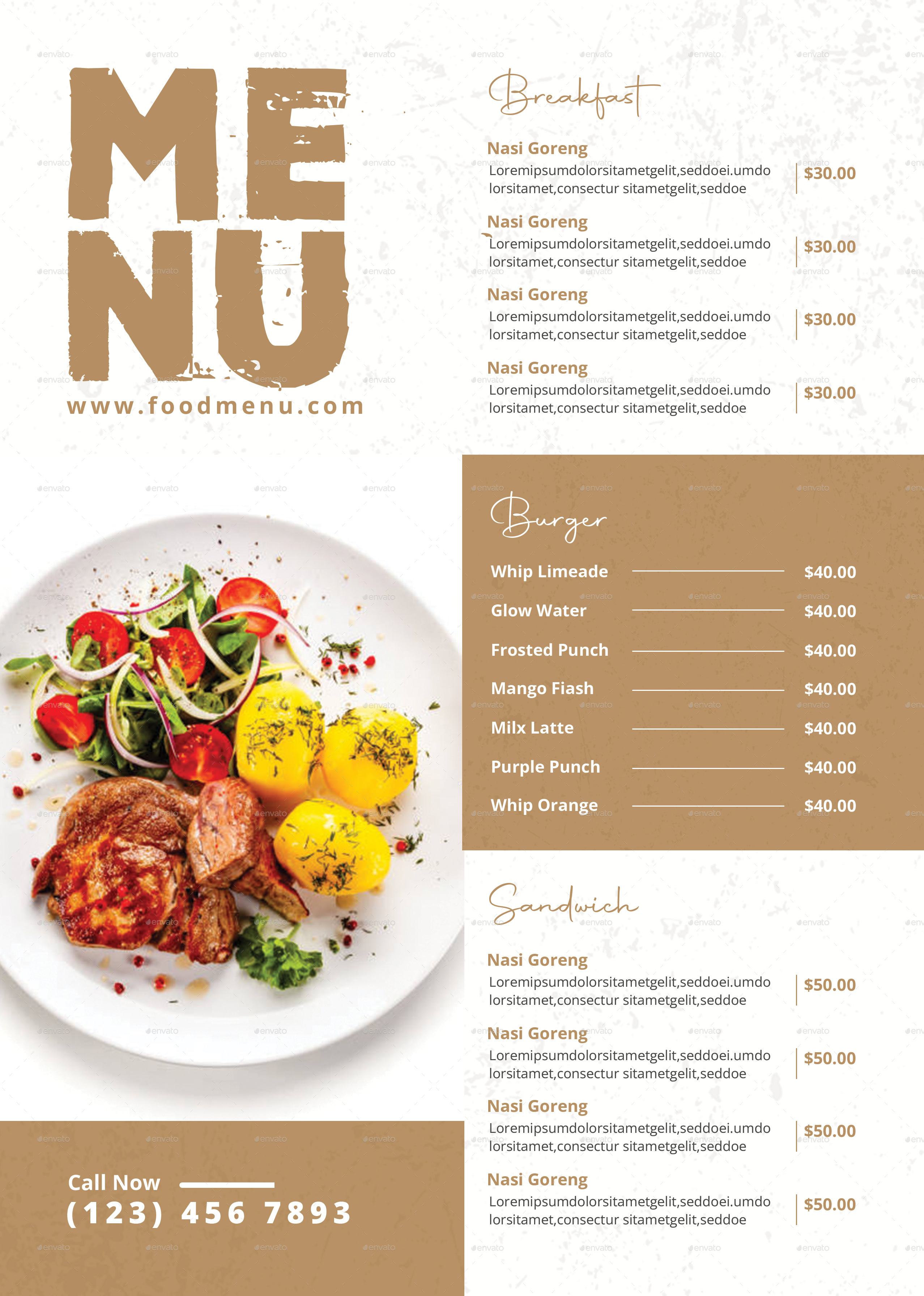 Food menu Bundle, Print Templates | GraphicRiver