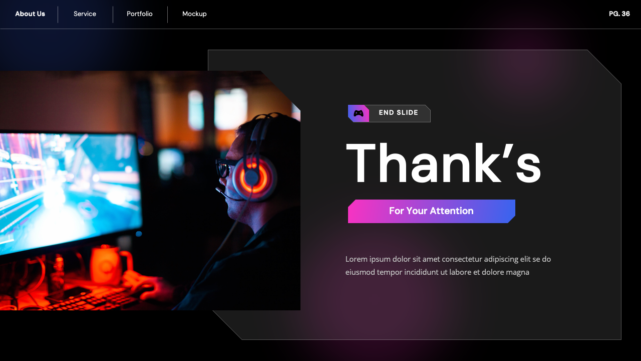 Thunder - Gaming Theme Google Slides Template, Presentation Templates