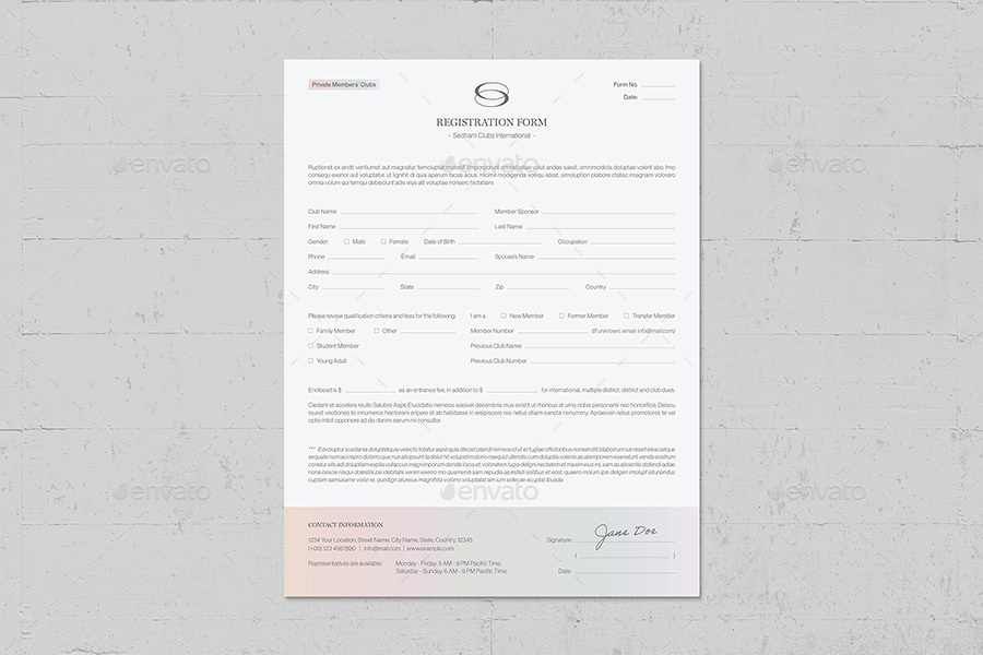 Registration Form Template, Print Templates | GraphicRiver