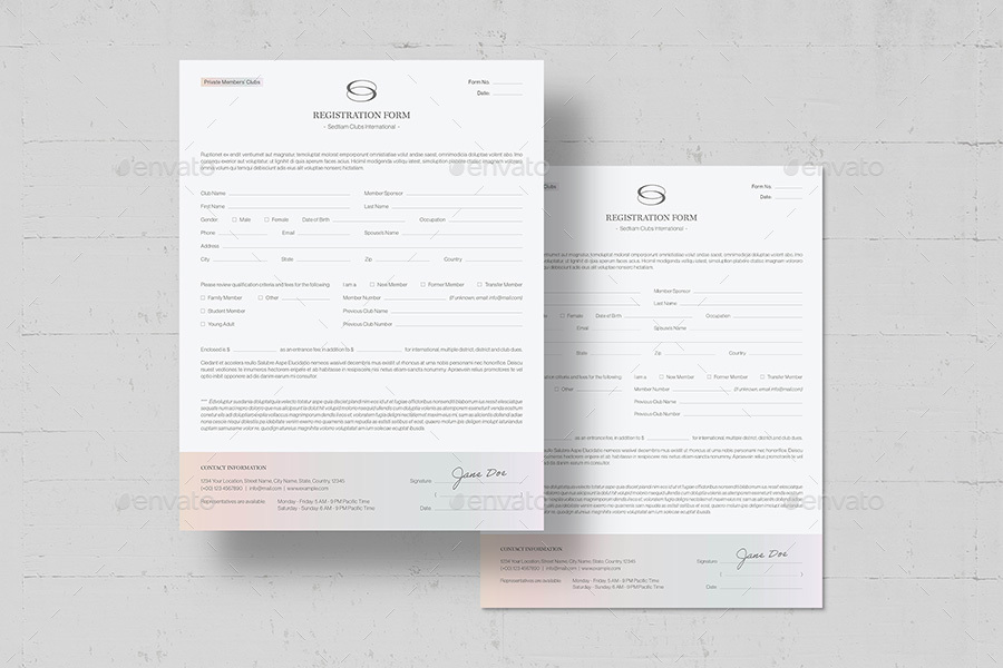 Registration Form Template, Print Templates | GraphicRiver