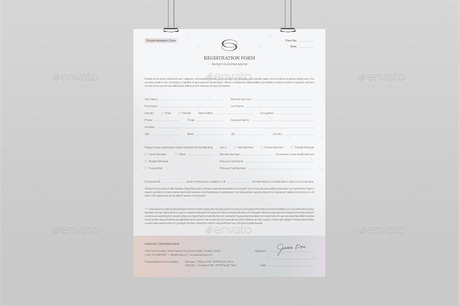 Registration Form Template, Print Templates | GraphicRiver