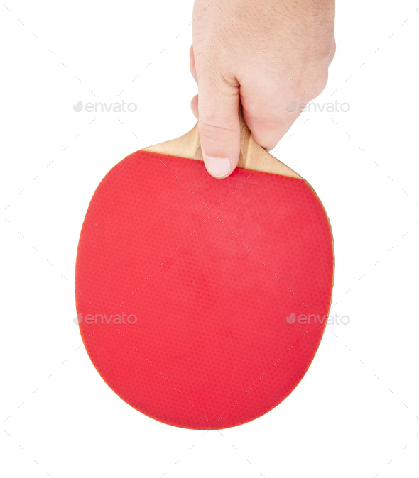 Red table tennis racket in the hand Stock Photo by ozaiachin | PhotoDune