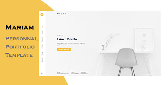 Mariam - Personal Portfolio Template by AssiaGroupe | ThemeForest