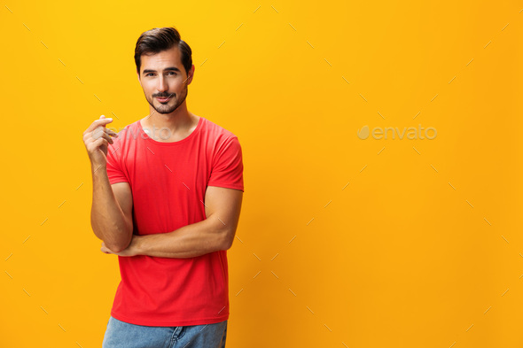 Lifestyle man laughing style gesture fashion background smiling copy ...