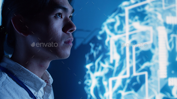 Technician using AI computing simulation Stock Photo by DC_Studio ...