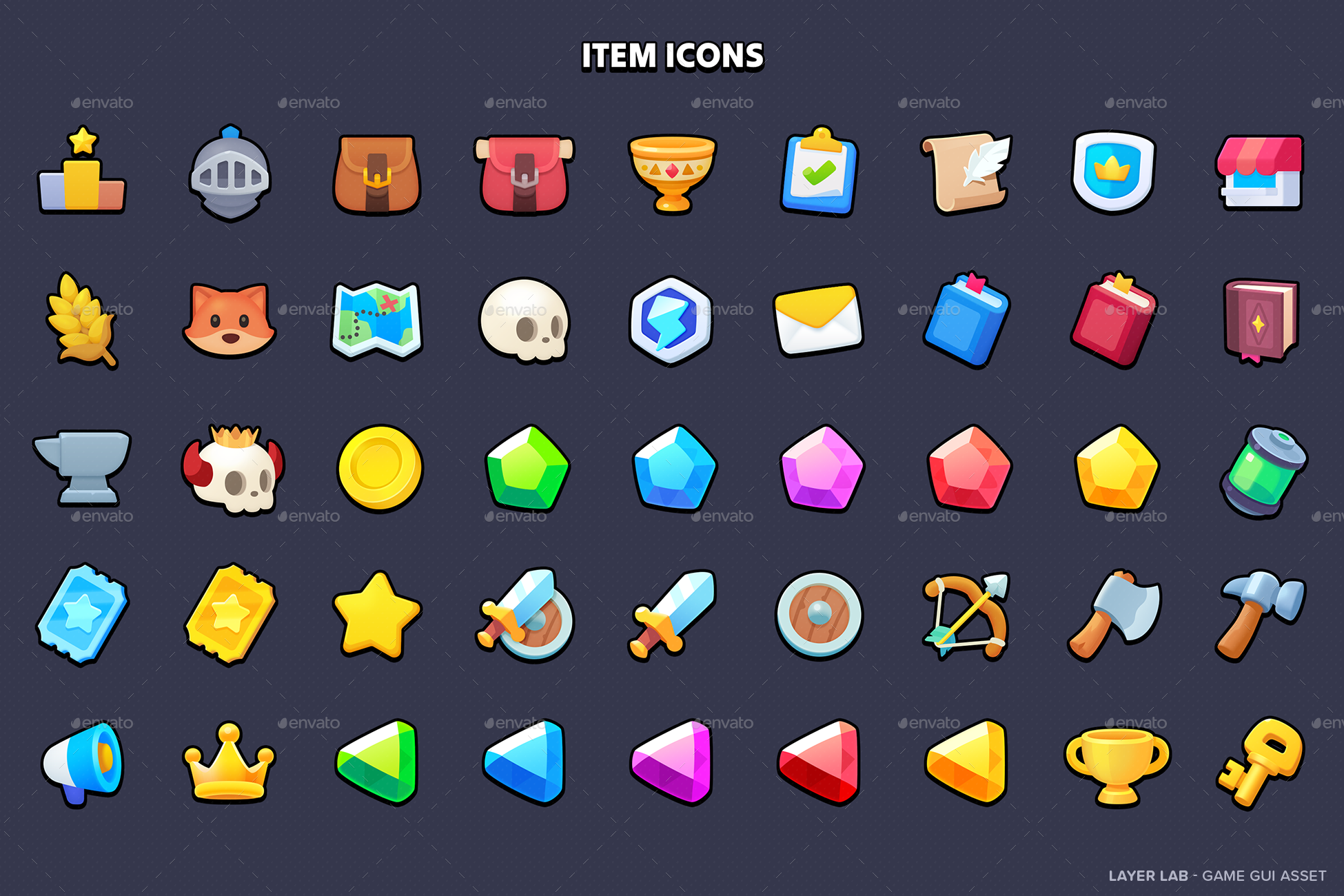 GUI - Casual Fantasy, Game Assets | GraphicRiver
