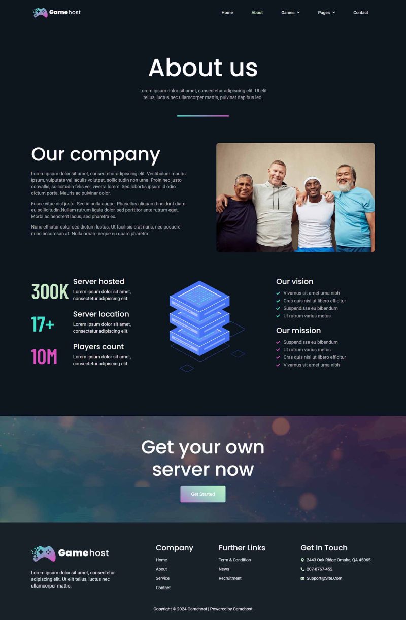 Gamehost - Game Server & Hosting Elementor Template Kit by Kitpro ...