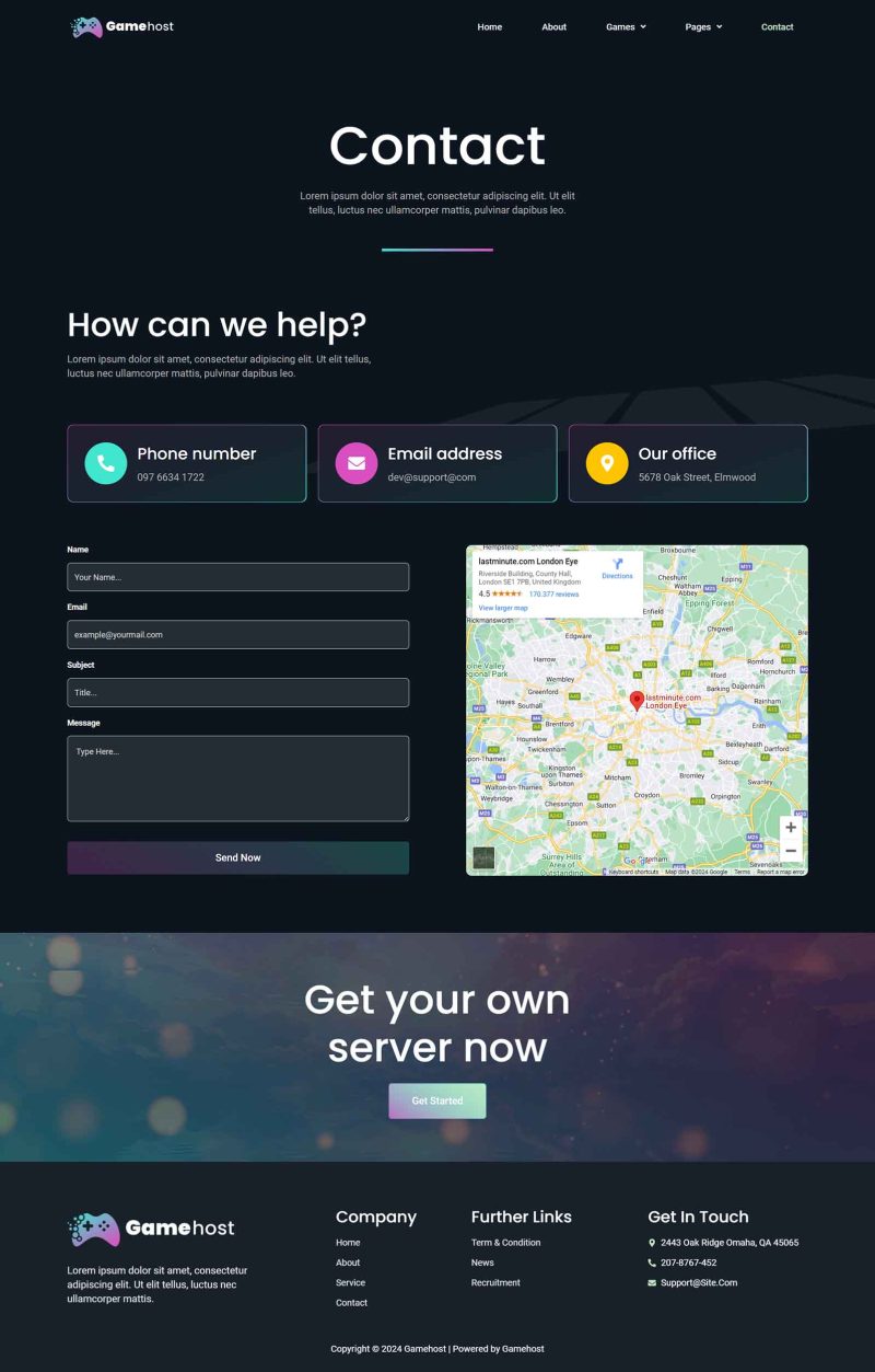Gamehost - Game Server & Hosting Elementor Template Kit by Kitpro ...