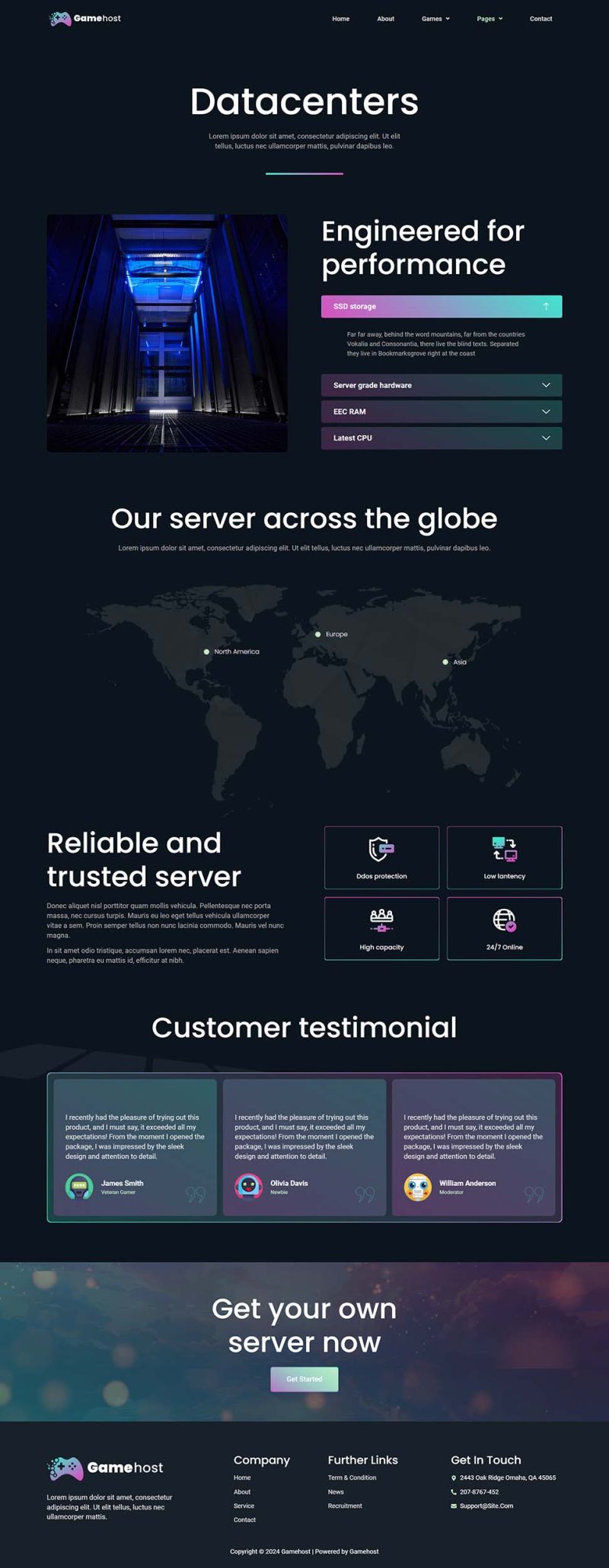 Gamehost - Game Server & Hosting Elementor Template Kit by Kitpro ...